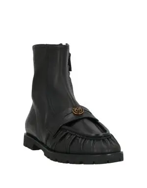 Pinko Leather Ankle Boots With Lug Sole