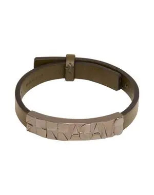 FERRAGAMO Bracelet In Leather And Brass With Logo - Green