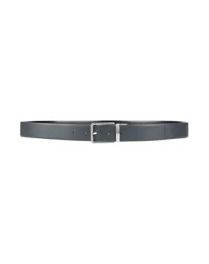 Emporio Armani Leather Belt With Logo Buckle - Blue