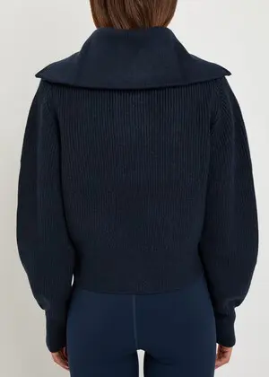 Varley Ribbed Half-zip Knit Sweatshirt