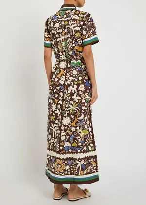 ALEMAIS Alémais Maroc Printed Linen Maxi Shirt Dress - Multicoloured