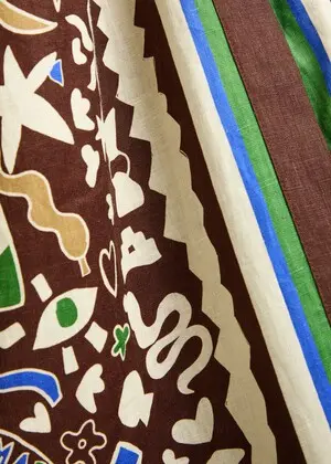 ALEMAIS Alémais Maroc Printed Linen Maxi Shirt Dress - Multicoloured