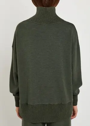 Varley Barker High-neck Stretch-jersey Sweatshirt - Olive