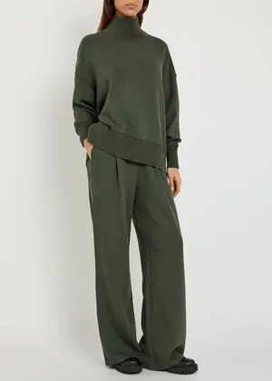 Varley Barker High-neck Stretch-jersey Sweatshirt - Olive