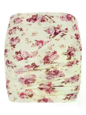 Magda Butrym Floral Knot Mini Skirt - Neutrals