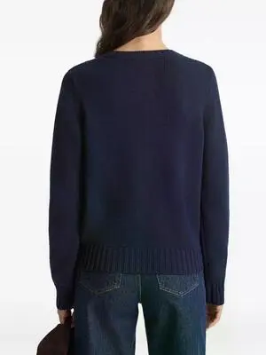 Sporty & Rich Equestrian-embroidered Crew-neck Sweater - Blue