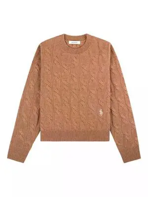 SPORTY & RICH Cable-knit Logo Sweater - Brown