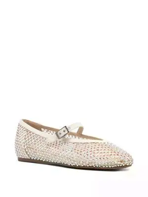 LE SILLA Rhinestone Buckle Strap Ballet Flats