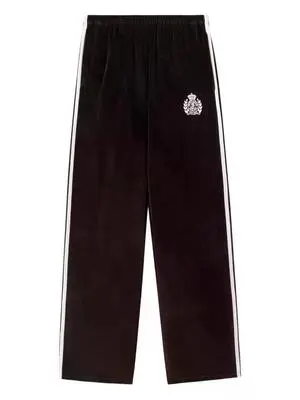 Sporty & Rich Ny Crest Logo Stripe Track Pants - Brown