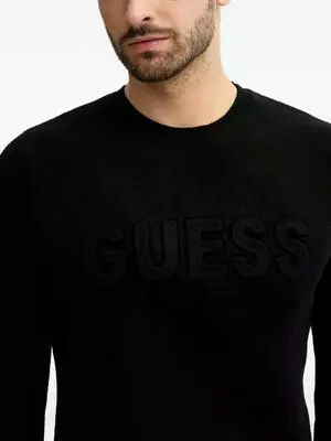 Guess Embossed Logo Sweater - Black