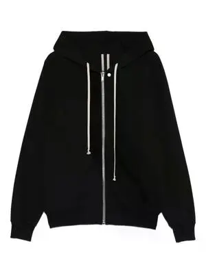 Rick Owens Hooded Zip Windbreaker Jacket - Black
