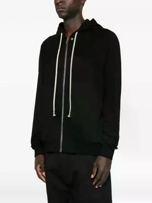 Rick Owens Hooded Zip Windbreaker Jacket - Black