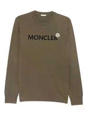 Moncler Long-sleeve Cotton Jersey T-shirt - Brown