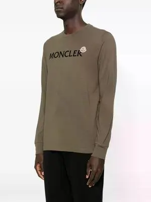 Moncler Long-sleeve Cotton Jersey T-shirt - Brown