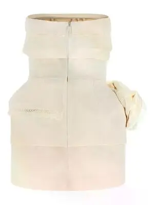 Magda Butrym Lace Draped Mini Dress - Neutrals