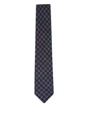 PAOLO ALBIZZATI Floral Pattern Necktie - Blue
