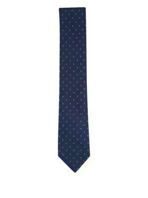 Canali Jacquard Geometric Pattern Tie - Blue