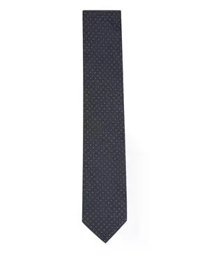 Canali Geometric-pattern Silk Neck Tie - Grey