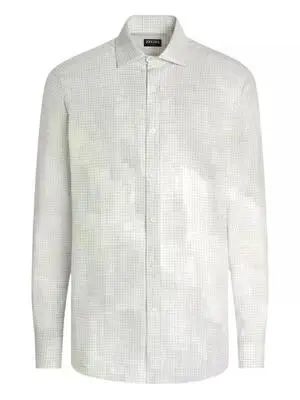 Men's White Check Shirts