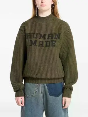 HUMAN MADE Mock Neck Logo Knitted Sweater