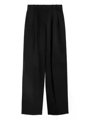 JIL SANDER Pleated Trousers With Belt Loops - Black