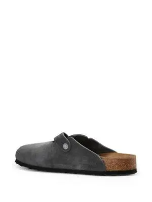 BIRKENSTOCK Boston Suede Clogs - Grey