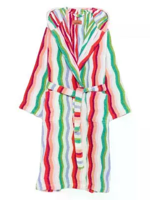Missoni Hooded Stripe-pattern Bath Robe - White