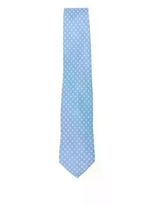 BIGI Patterned Silk Neck Tie - Blue