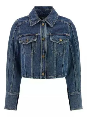 Balmain Buttoned Cropped Denim Jacket