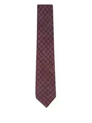 PAOLO ALBIZZATI Patterned Wool Neck Tie - Purple