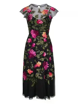 Black Floral Embroidered Dresses 