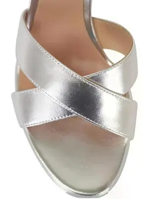 GIANVITO ROSSI Sabrina Platform Buckle Sandals - Silver