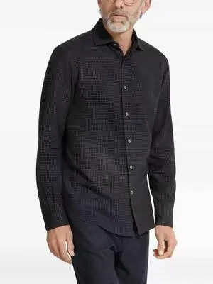 Zegna Check Point-collar Shirt