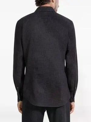 Zegna Check Point-collar Shirt