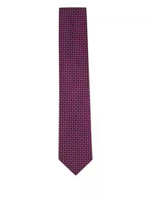 Eton Geometric-pattern Neck Tie - Red