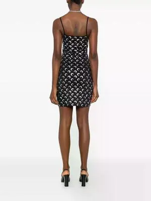MARINE SERRE Moon-print Mini Dress - Black