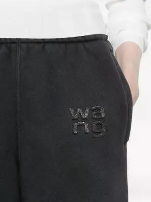 Alexander Wang Crystal Hotfix Logo Sweatpants - Black