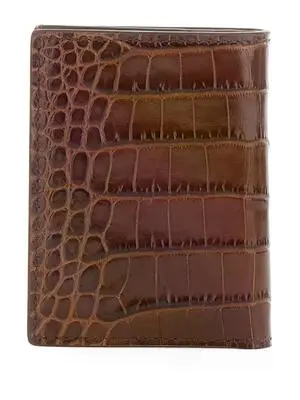 TOM FORD Embossed Leather Wallet - Brown