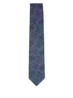 PAOLO ALBIZZATI Paisley-pattern Tie - Blue