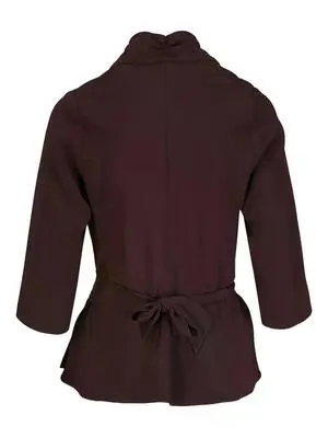 PETER COHEN V-neck Tie-detail Blouse - Brown