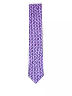 Canali Geometric-pattern Silk Tie - Pink