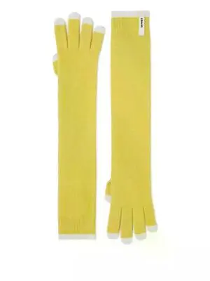 Sunnei Logo-patch Fingerless Gloves - Yellow
