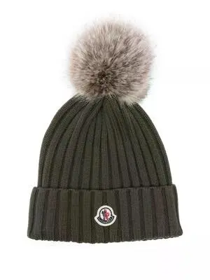 Moncler Logo-patch Beanie - Green