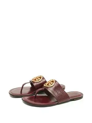 Tory Burch Amanda Embossed Leather Flat Sandals