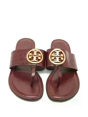 Tory Burch Amanda Embossed Leather Flat Sandals