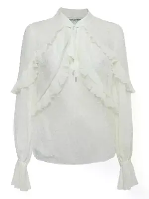 SELF-PORTRAIT Ruffled Long Sleeve Blouse