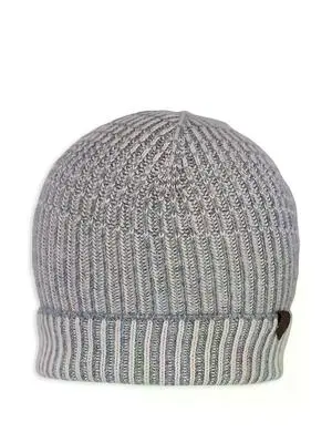 MAURIZIO BALDASSARI Ribbed Knitted Beanie Hat - Grey