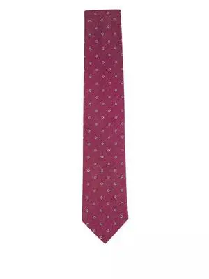 PAOLO ALBIZZATI Flower-pattern Neck Tie - Red