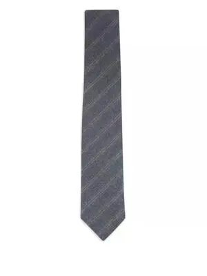 PAOLO ALBIZZATI Striped-pattern Tie - Grey
