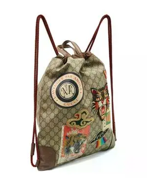 Gucci Gg Supreme Canvas Drawstring Backpack